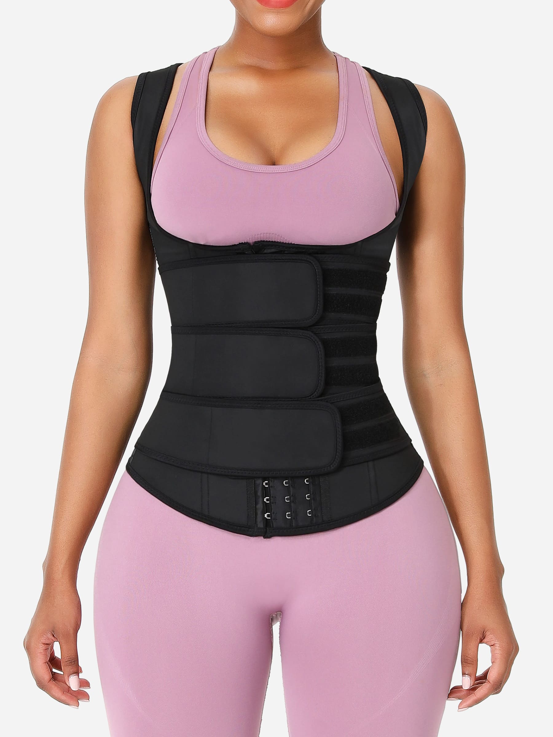 Triple Belt Rubber Vest Sport Girdle Waist Trainer | Feelingirl